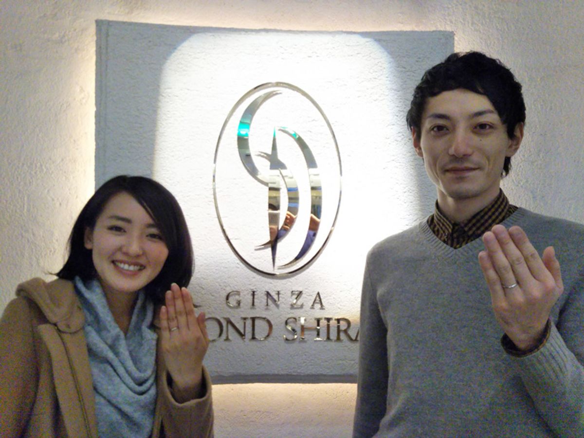 陽太 様・洋子 様【銀座ダイヤモンドシライシ】とても素敵な一生に一度の…｜ 結婚指輪・婚約指輪の口コミならRingraph