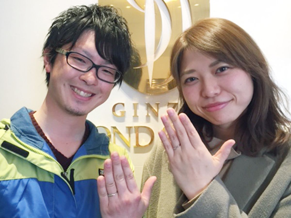 N.K 様・M.H 様【銀座ダイヤモンドシライシ】自分たちの好きな食べ物の名…｜ 結婚指輪・婚約指輪の口コミならRingraph