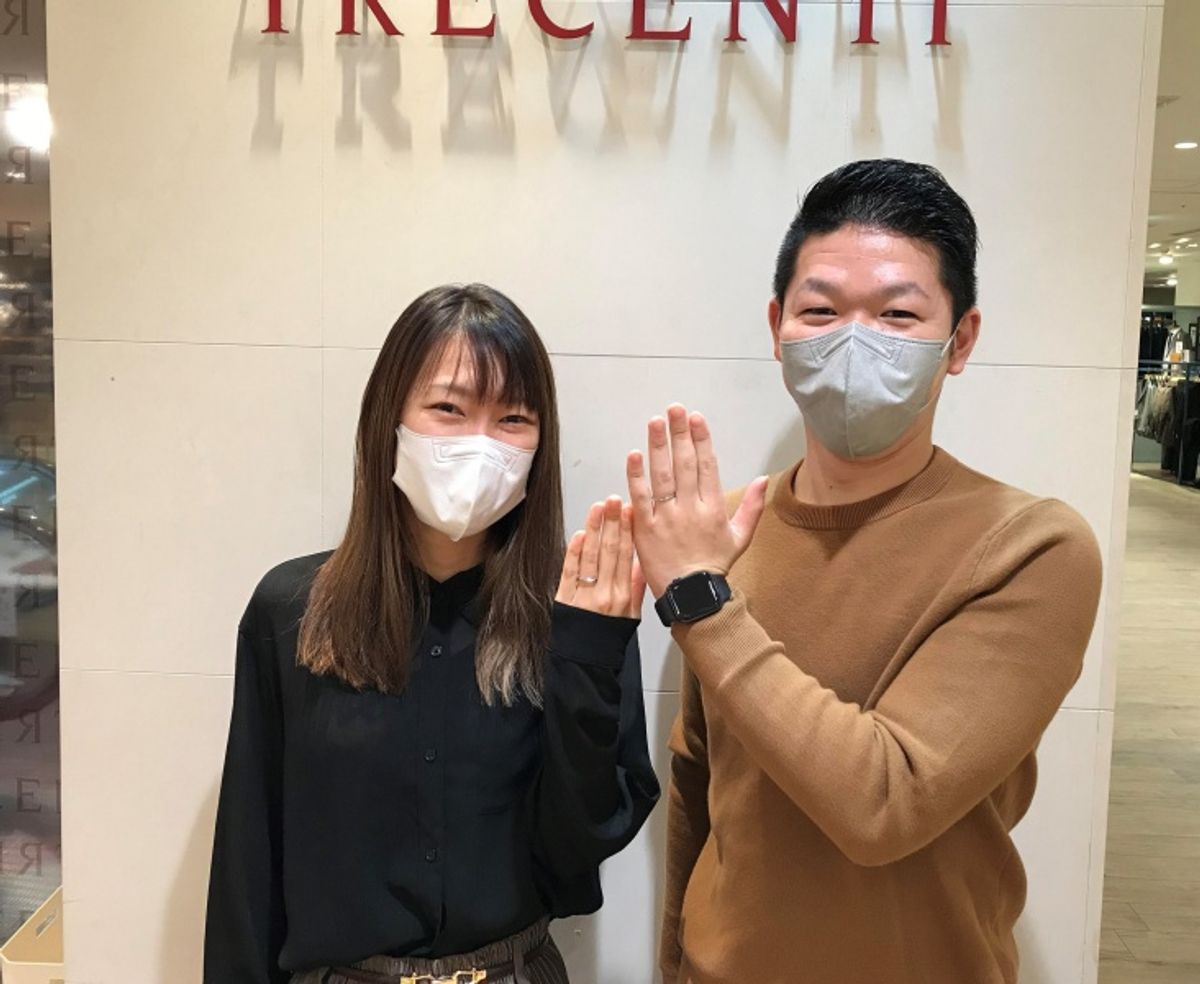 N様♡M様【TRECENTI(トレセンテ)】何の迷いもなく指輪を選ぶことが出来まし…｜ 結婚指輪・婚約指輪の口コミならRingraph