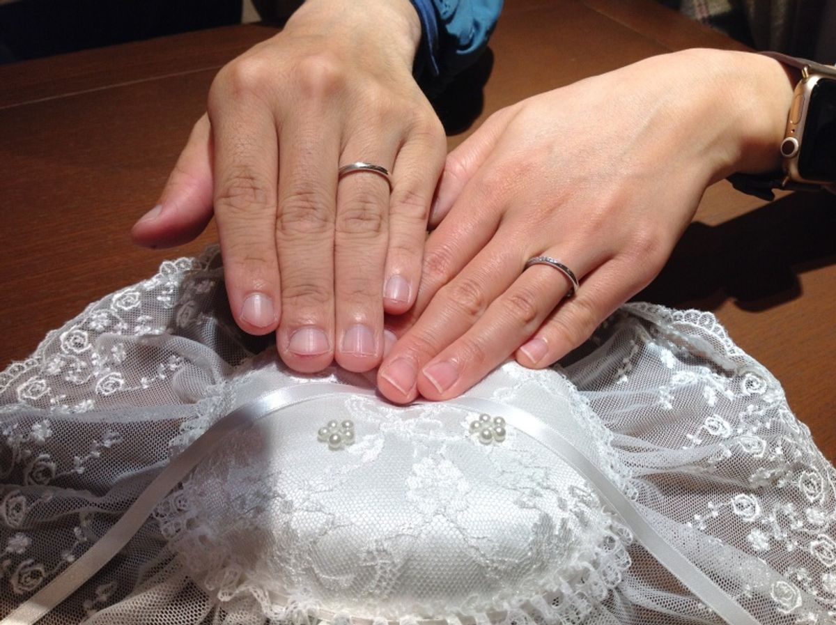 【M.K様＆H.M様】男性の指輪も素敵でした。TRECENTI(トレセンテ)｜Ringraph(リングラフ)