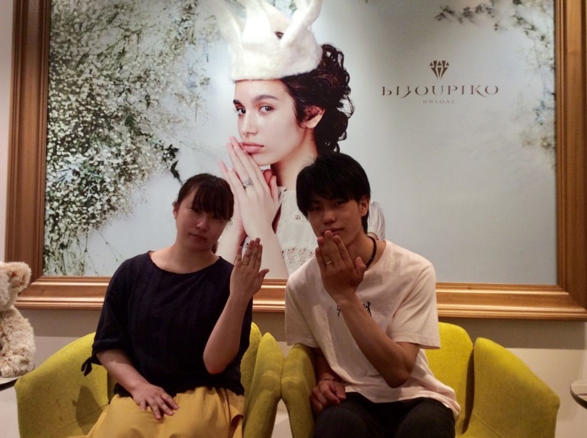 Y・M＆A・E【BIJOUPIKO(ビジュピコ)】かわいいピンクアレンジの指輪で大満…｜ 結婚指輪・婚約指輪の口コミならRingraph