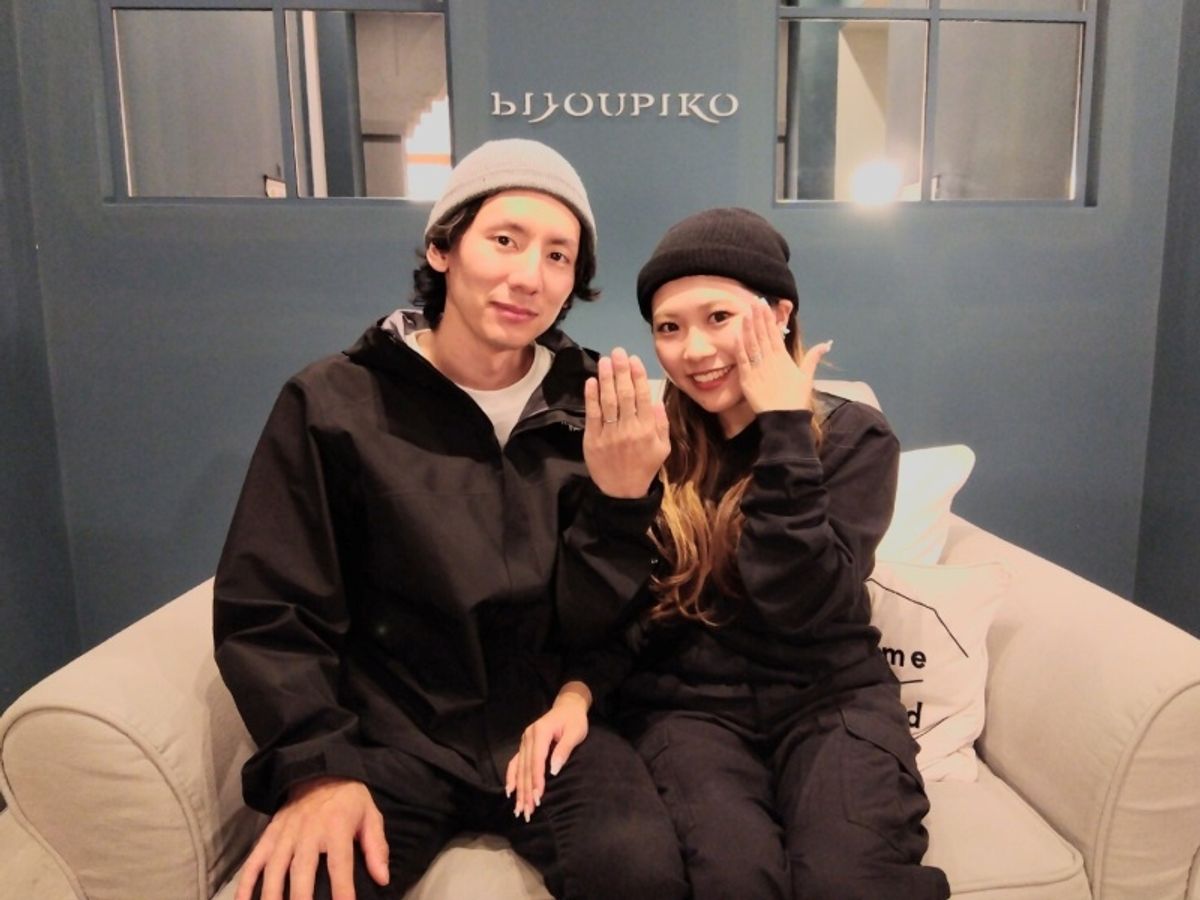 T様♡M様【BIJOUPIKO(ビジュピコ)】【小倉店】重ね付けがとっても可愛い♡｜ 結婚指輪・婚約指輪の口コミならRingraph