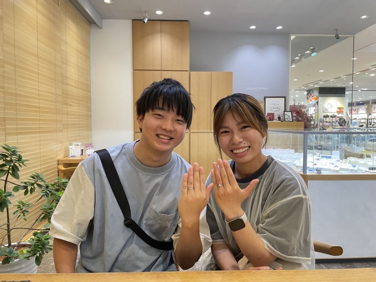 H.F様＆A.H様【BIJOUPIKO(ビジュピコ)】【なんばパークス店】安心して指輪…｜ 結婚指輪・婚約指輪の口コミならRingraph