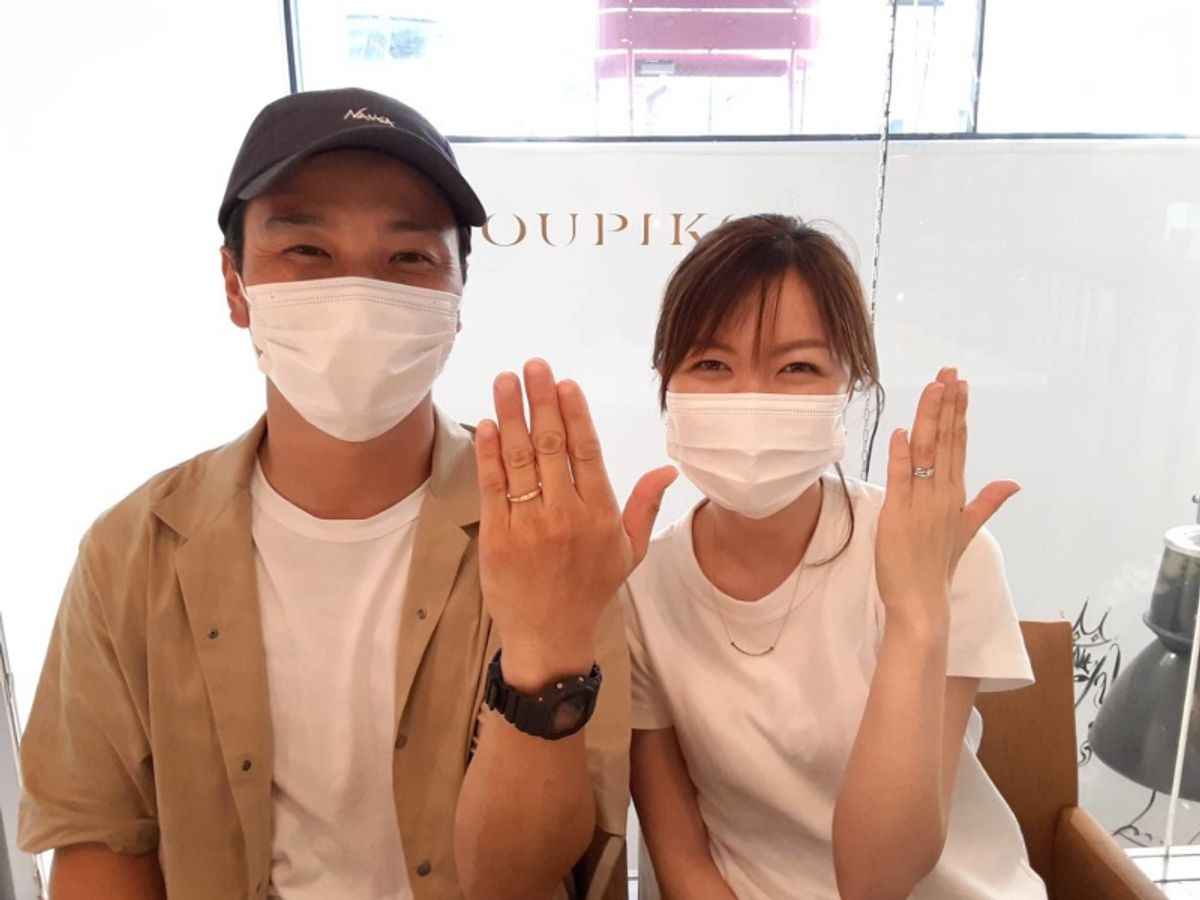 K様＆N様【BIJOUPIKO(ビジュピコ)】【神戸店】とてもHappyです♡｜ 結婚指輪・婚約指輪の口コミならRingraph