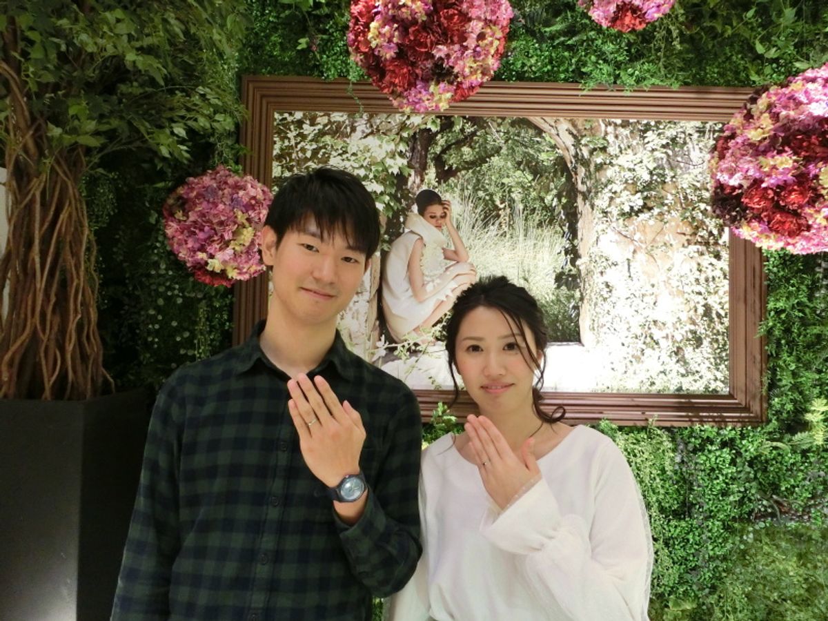 K様＆M様【garden(ガーデン)】納得のいくステキな指輪を選べました｜ 結婚指輪・婚約指輪の口コミならRingraph