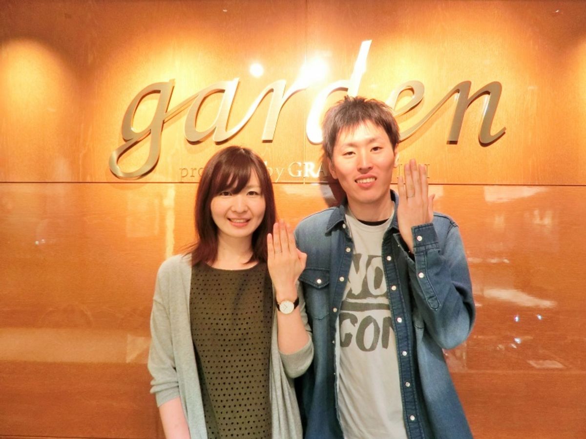 T様＆N様【garden(ガーデン)】満足のいくリングが買えました。｜ 結婚指輪・婚約指輪の口コミならRingraph