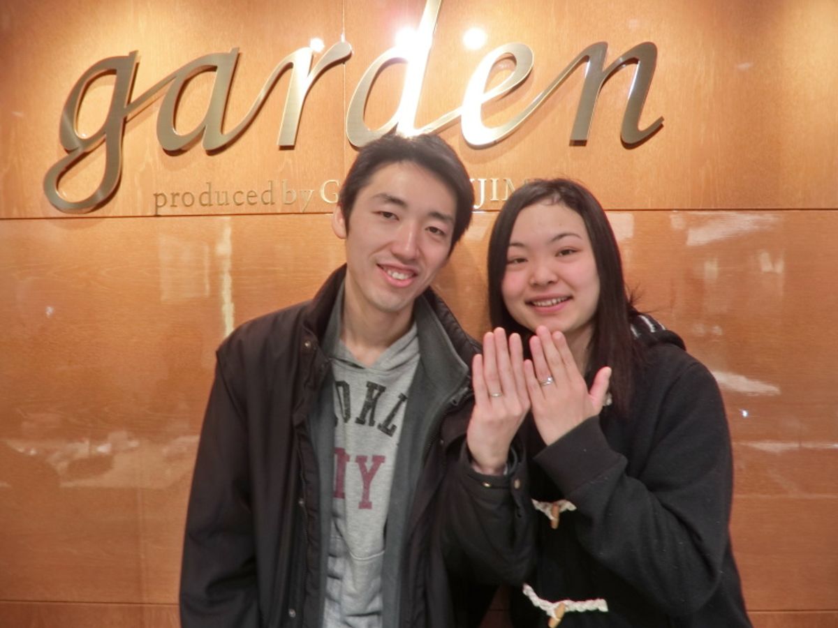 K様＆M様【garden(ガーデン)】好きな指輪を探せました。｜ 結婚指輪・婚約指輪の口コミならRingraph