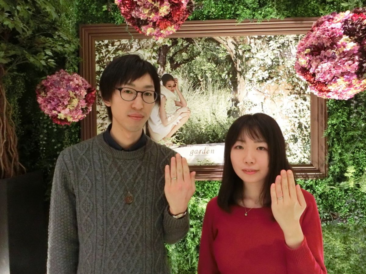 H様&M様【garden(ガーデン)】出会えて良かったと思いました｜ 結婚指輪・婚約指輪の口コミならRingraph