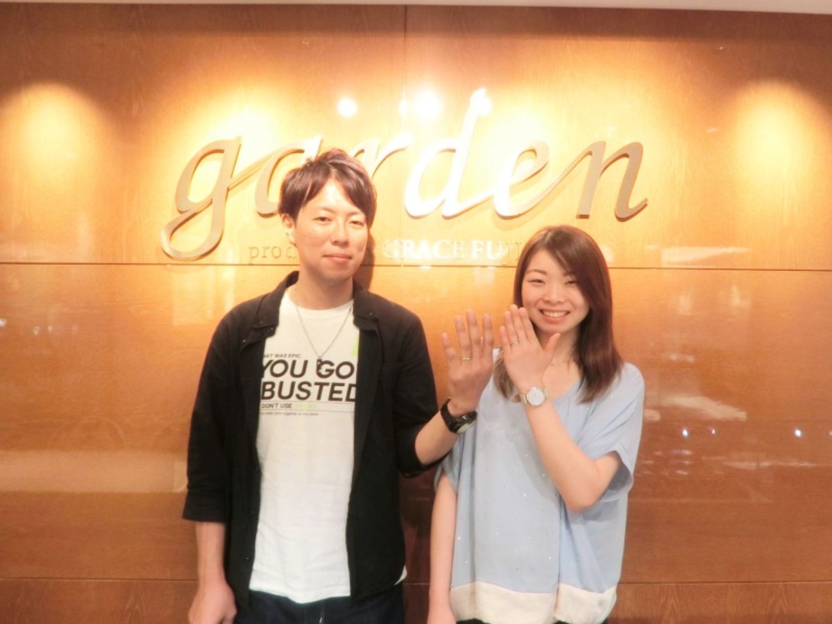 K様＆S様【garden(ガーデン)】とてもキレイ。｜ 結婚指輪・婚約指輪の口コミならRingraph