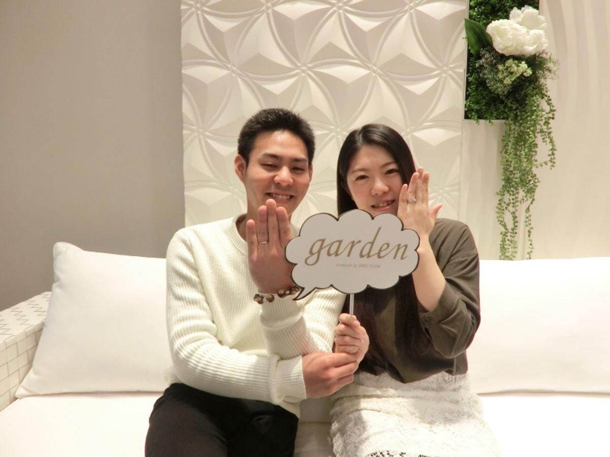 H様＆S様【garden(ガーデン)】テンション上がりました。｜ 結婚指輪・婚約指輪の口コミならRingraph