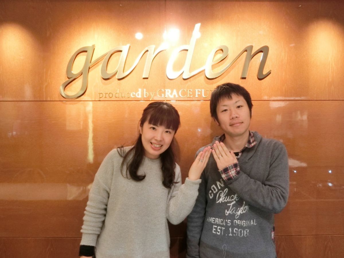 K様＆S様【garden(ガーデン)】花冠のような指輪に一目惚れ♪｜ 結婚指輪・婚約指輪の口コミならRingraph