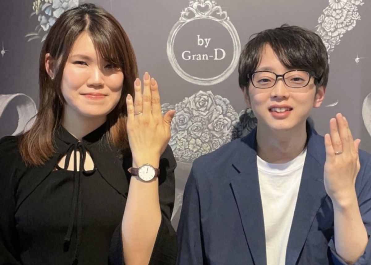 S様カップル【Gran‐D(グランディー)】フルオーダーでふたりだけの結婚指輪♪｜ 結婚指輪・婚約指輪の口コミならRingraph
