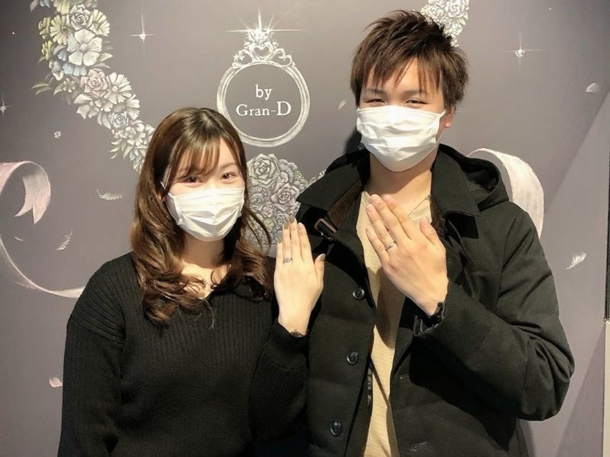 【O様カップル】重ね着けを計算されたデザインにうっとり♪Gran‐D(グランディー)｜Ringraph(リングラフ)