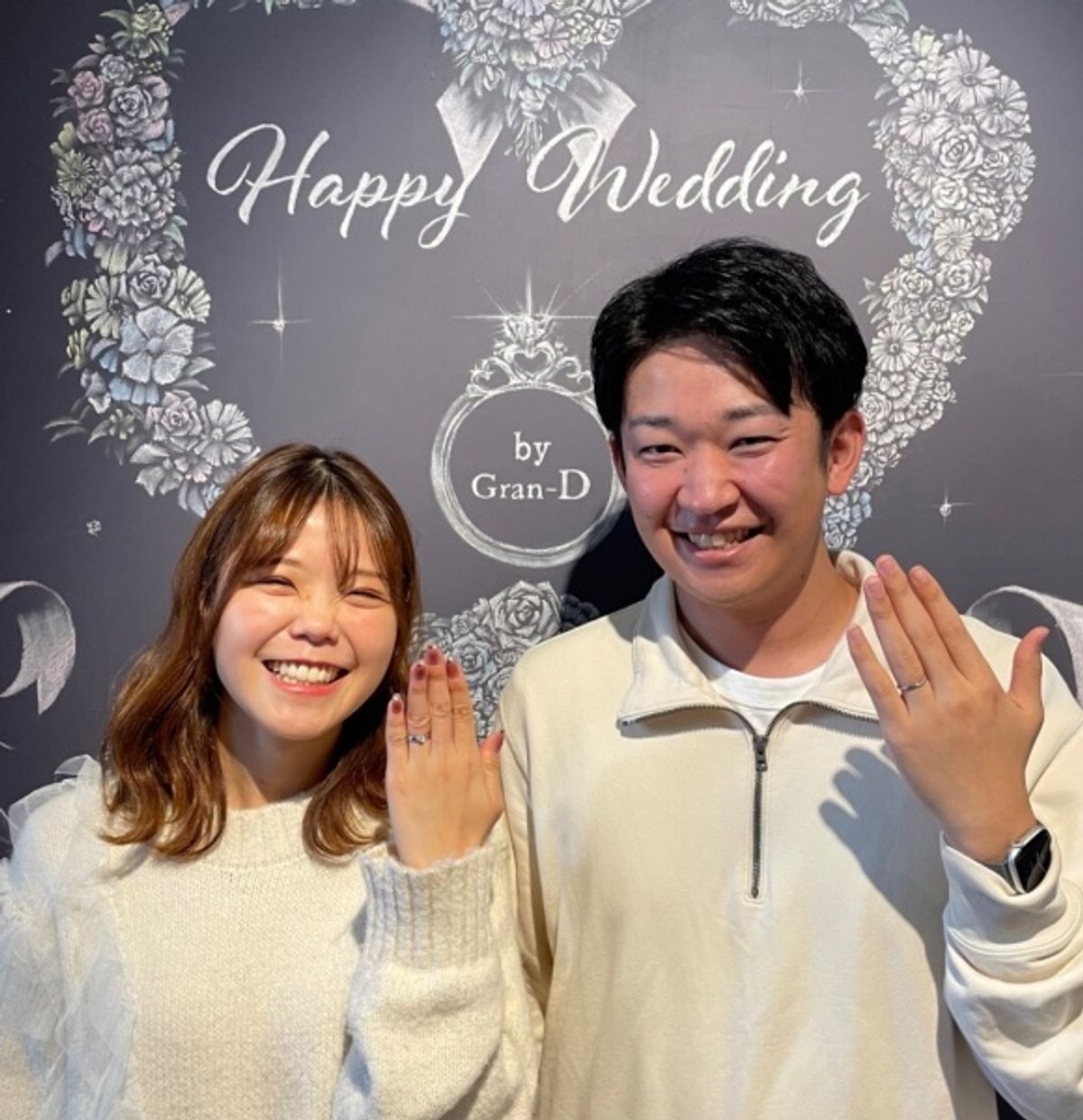 D様カップル【Gran‐D(グランディー)】おふたりのこだわりが詰まった愛の印♪｜ 結婚指輪・婚約指輪の口コミならRingraph