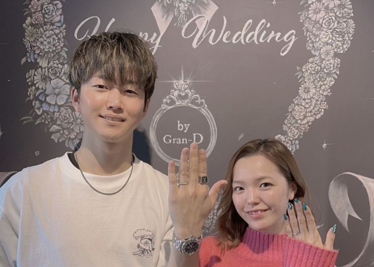 N様カップル【Gran‐D(グランディー)】それぞれ着けたいデザインを♪｜ 結婚指輪・婚約指輪の口コミならRingraph