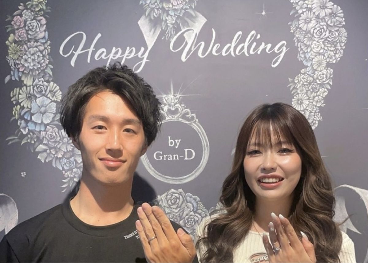 Y様カップル【Gran‐D(グランディー)】ダイヤモンドの輝きで毎日をキラキラ…｜ 結婚指輪・婚約指輪の口コミならRingraph