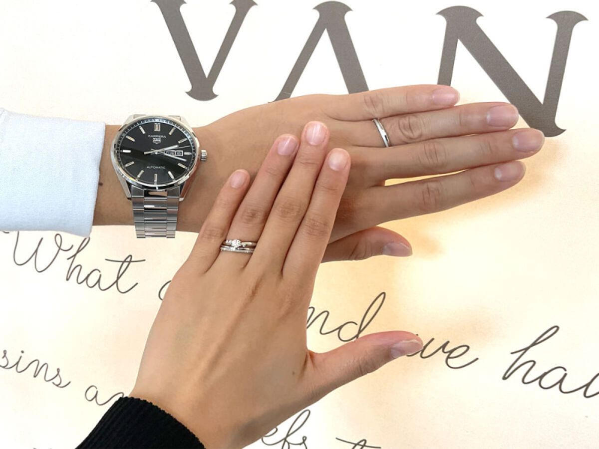 S様 Y様【VANillA(ヴァニラ)】外のフォトスペースも可愛らしかったです｜ 結婚指輪・婚約指輪の口コミならRingraph