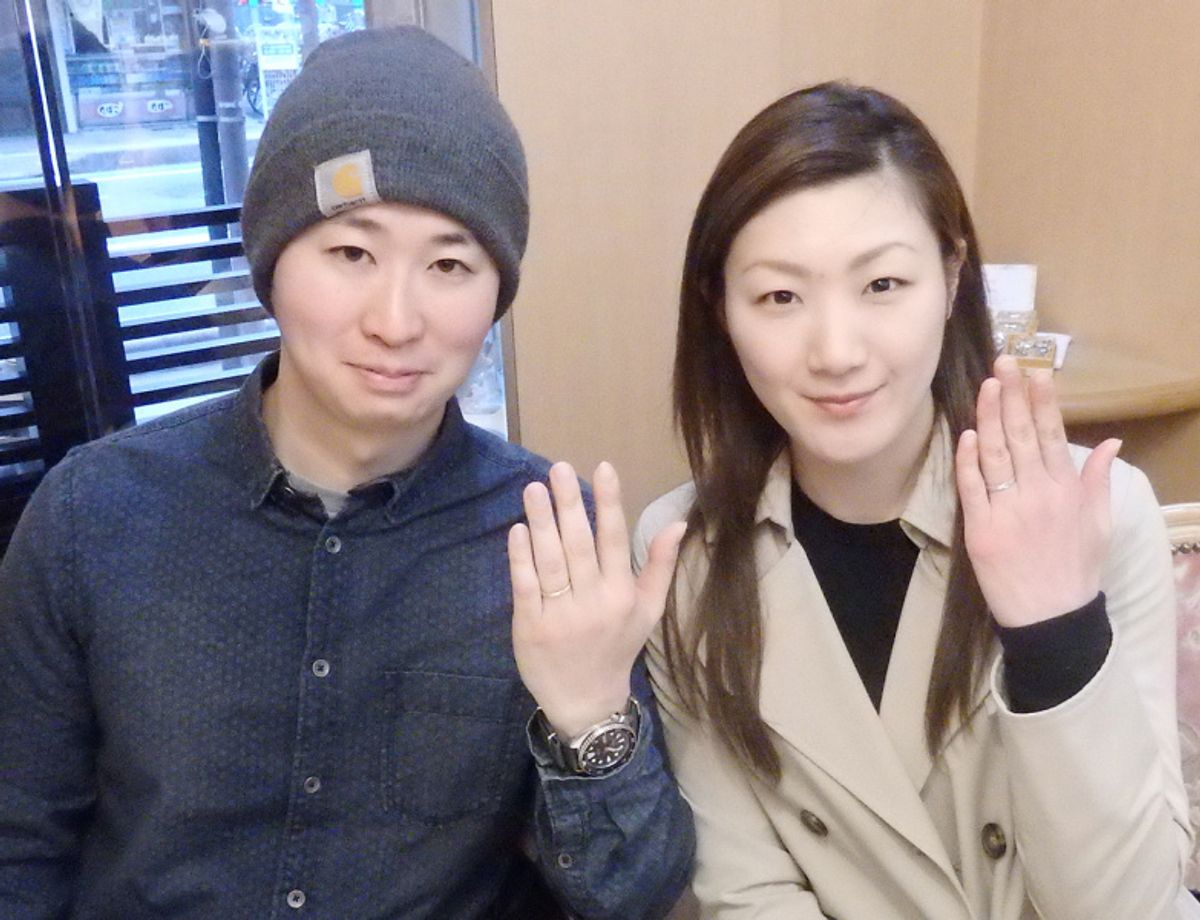 福島県 いわき市 K様カップル【SIND BAD(シンドバット)】和彫りの結婚指輪…｜ 結婚指輪・婚約指輪の口コミならRingraph