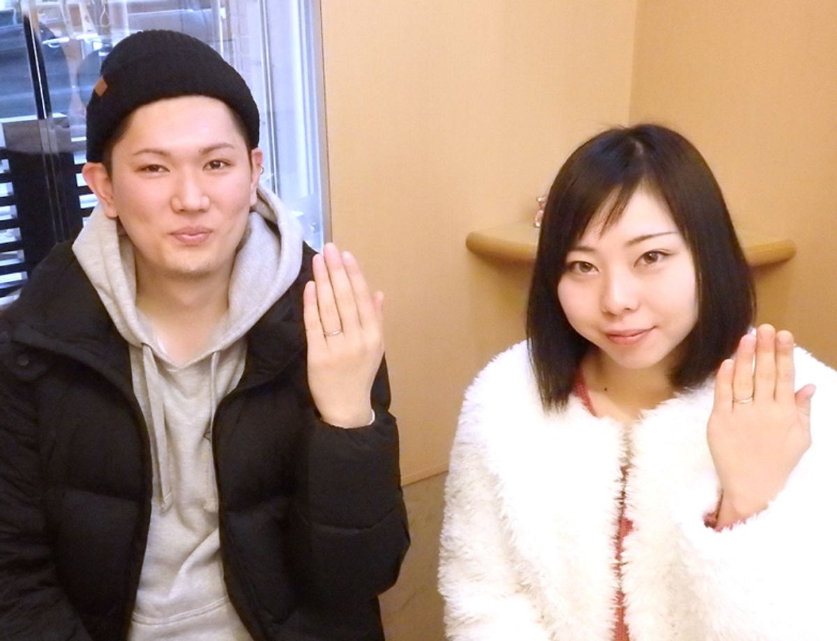 【福島県 郡山市 T様カップル 】ピンクダイヤモンドの結婚指輪！SIND BAD(シンドバット)｜Ringraph(リングラフ)