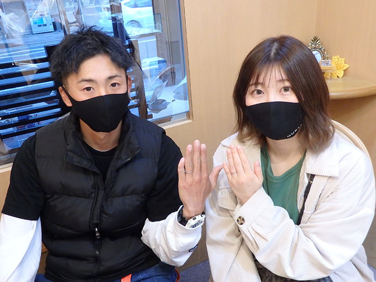 E様カップル【SIND BAD(シンドバット)】かわいいデザインの結婚指輪がたく…｜ 結婚指輪・婚約指輪の口コミならRingraph