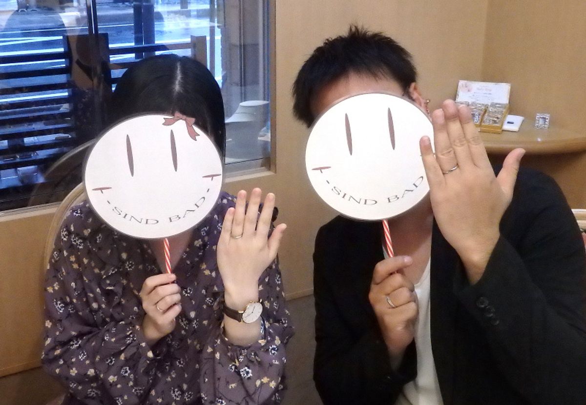 【K様カップル】ふたりの誕生石を並べてSIND BAD(シンドバット)｜Ringraph(リングラフ)