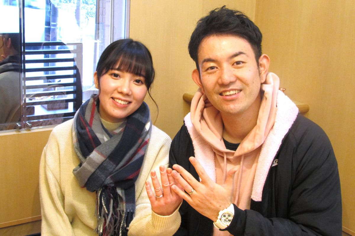 【S様カップル】入籍一か月前に結婚指輪をオーダーSIND BAD(シンドバット)｜Ringraph(リングラフ)