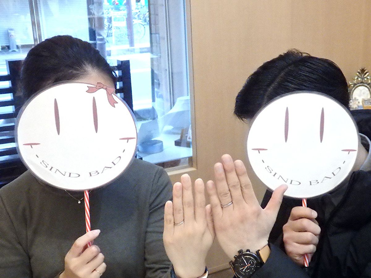 K様【SIND BAD(シンドバット)】家紋を刻印した結婚指輪｜ 結婚指輪・婚約指輪の口コミならRingraph