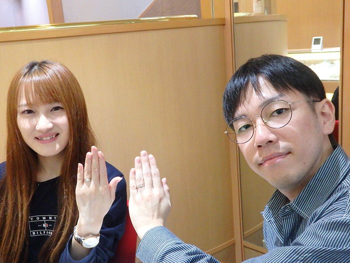 K様カップル【SIND BAD(シンドバット)】ダイヤモンド輝いててすごいよ！｜ 結婚指輪・婚約指輪の口コミならRingraph