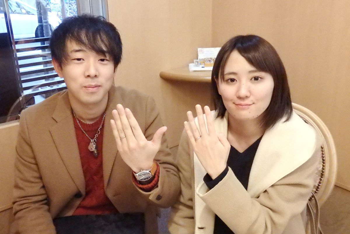 【S様】イエローサファイア・ブルーサファイアをセットした結婚指輪SIND BAD(シンドバット)｜Ringraph(リングラフ)