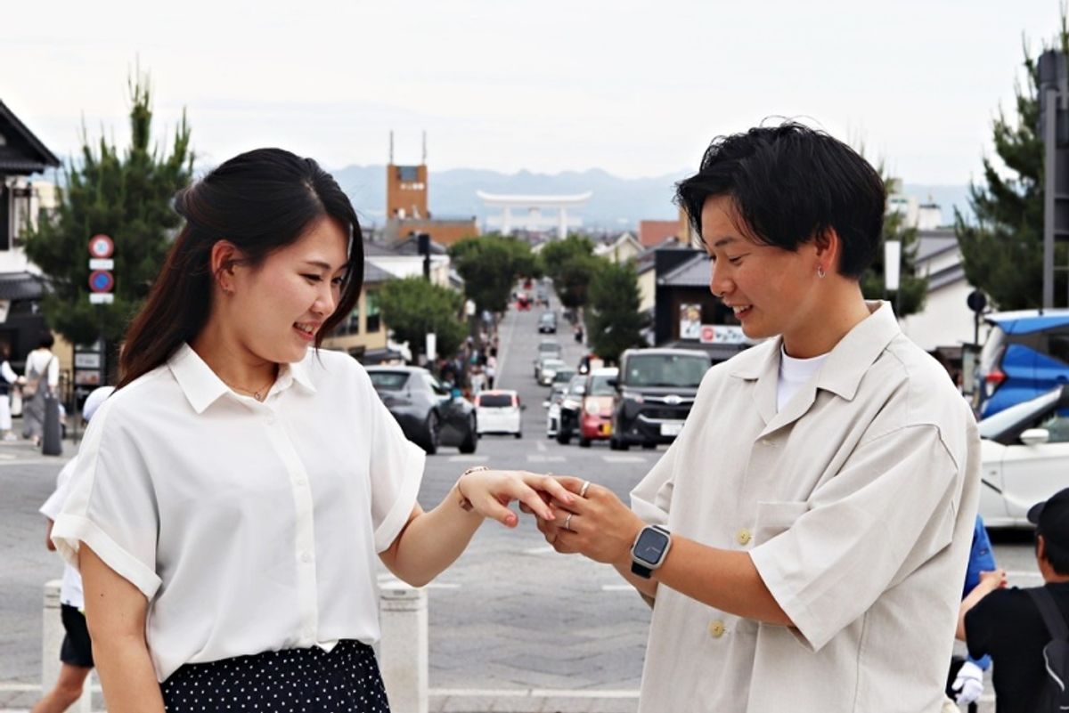 Nさん、Mさん【出雲結(いずもゆい)】ひとつひとつ｜ 結婚指輪・婚約指輪の口コミならRingraph