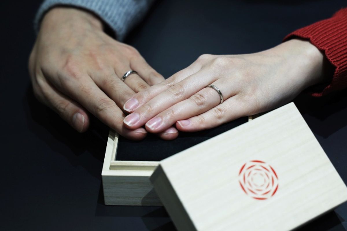 Mさん、Jさん【出雲結(いずもゆい)】神社が好きで出雲のコンセプトに興味…｜ 結婚指輪・婚約指輪の口コミならRingraph