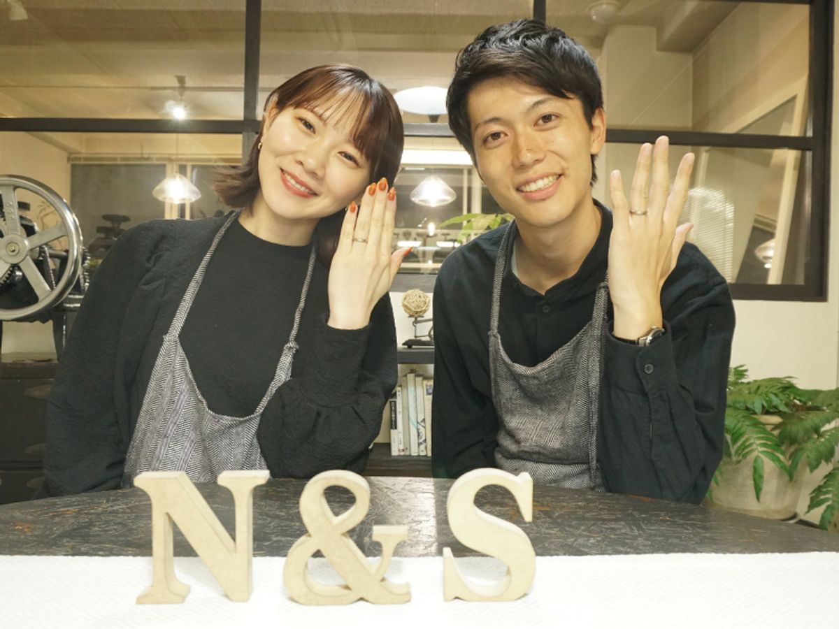 S様・N様【renri(レンリ)】ふたつの輝きに魅了されるご結婚指輪｜ 結婚指輪・婚約指輪の口コミならRingraph